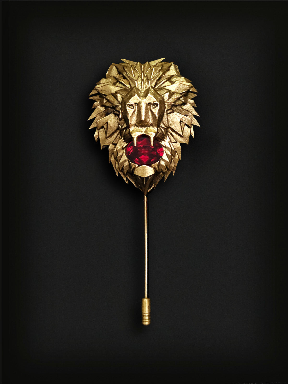 Lion Head Lapel Pin-Gold – Tyrock Barclay